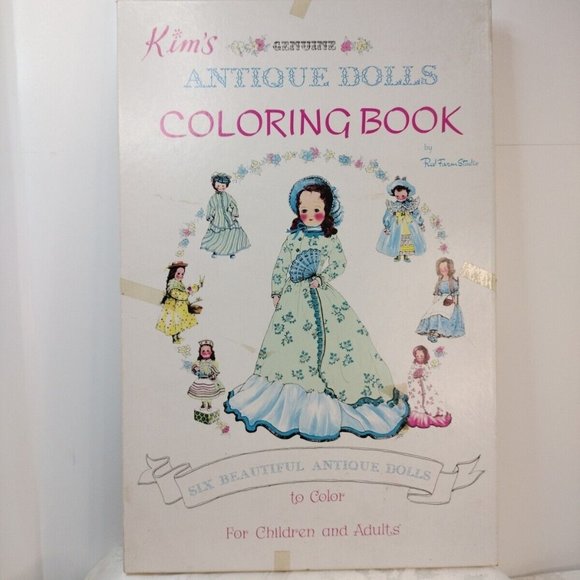 KIM'S | Toys | Vtg Kims Antic Dolls Coloring Book 6 Dolls To Color ...